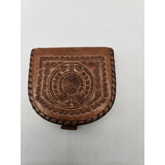 Handmade | Bags | Vintage Leather Mexican Coin Purse Wallet Pouch Hand ...